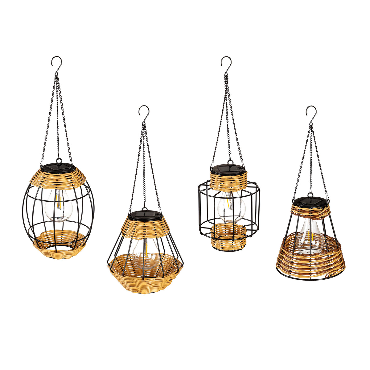 Metal & Rattan Hanging Solar Lantern – Foxboro Fork in the Road & HBS ...