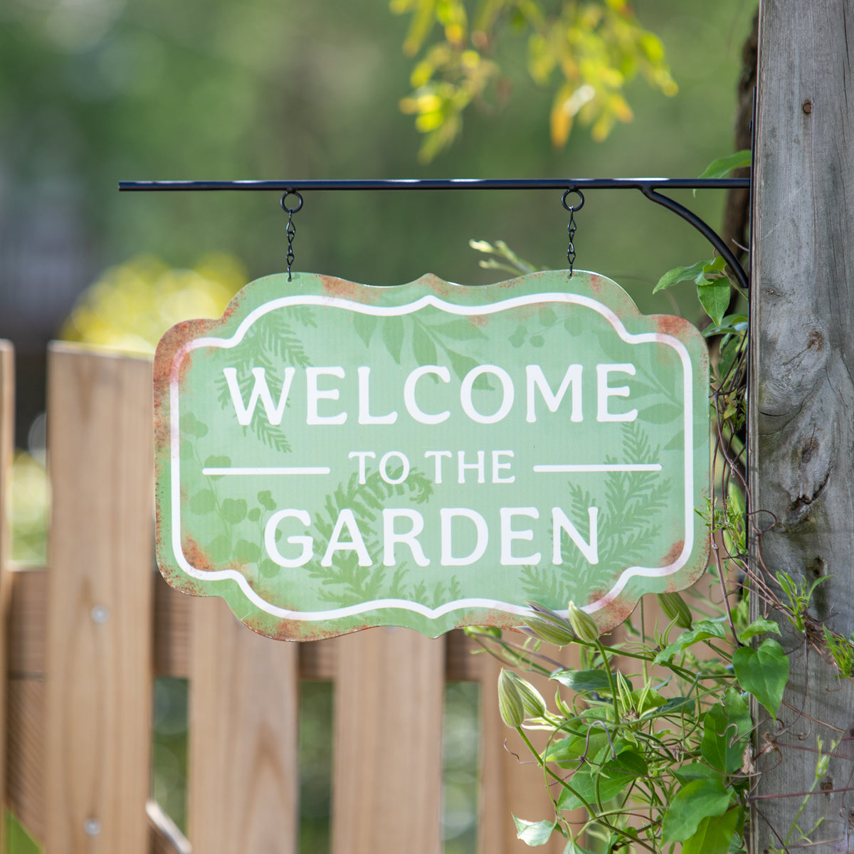 Hanging Outdoor Metal Garden Sign, "Welcome to the Garden" – Foxboro ...