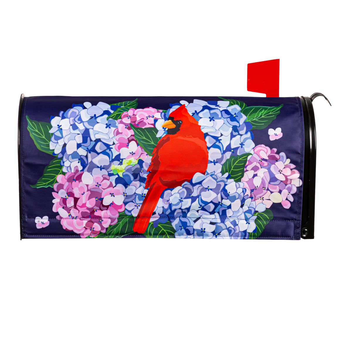 Red Cardinal and Hydrangeas Mailbox Cover – Foxboro Fork in the Road ...